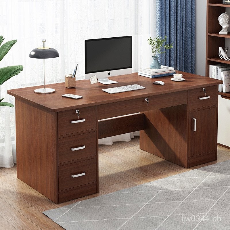 Modern Home Desktop Single Computer Desk Simple Staff Desk with Drawer ...