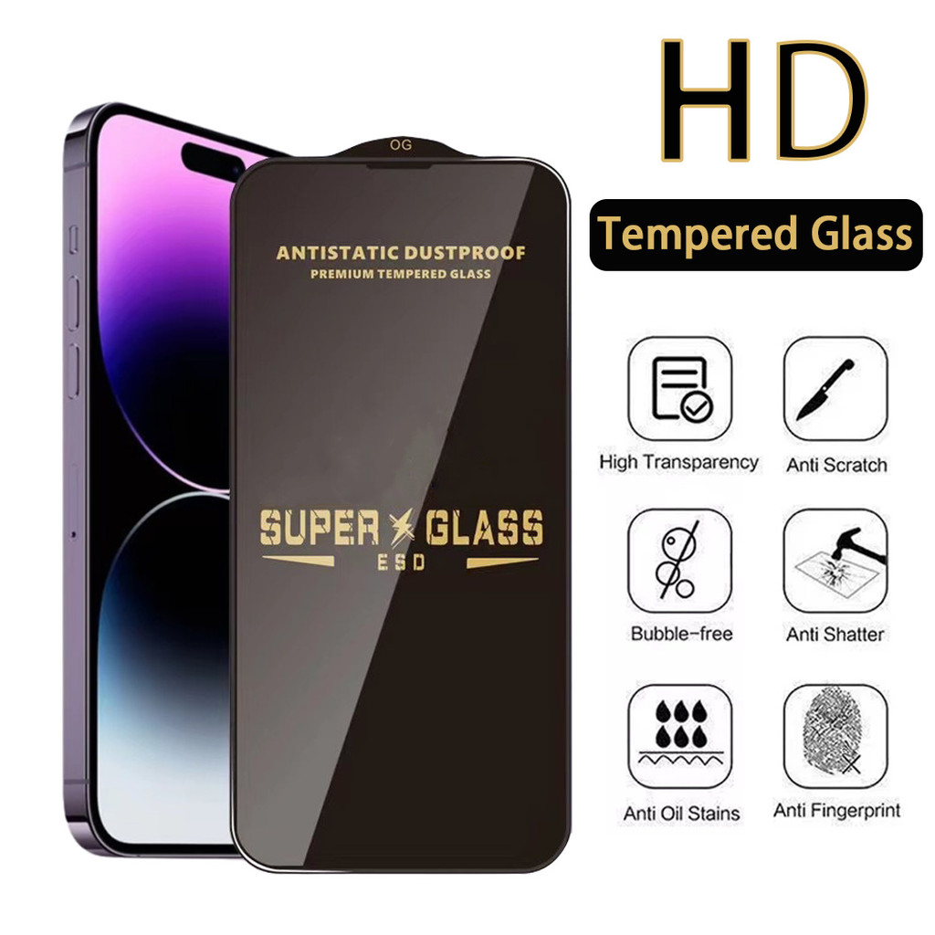 ESD HD Anti-static Tempered Glass for IPhone 13 11 16 15 14 12 Pro Max ...