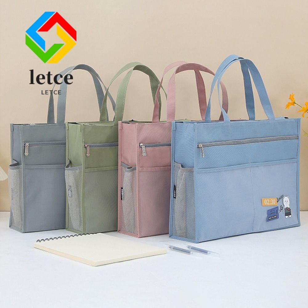 LETCE Zipper Pouch Bag, Thickened Canvas Mesh File Bag, Portable A3 ...