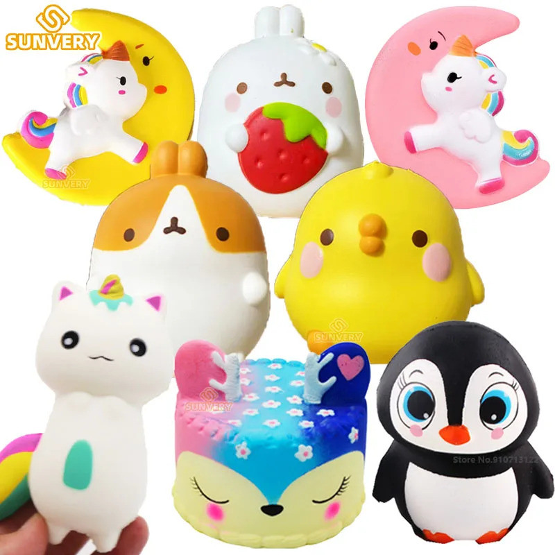 Jumbo Cartoon Figure Squishy Fidget Toys Slow Rising Squeeze Toy Cute ...