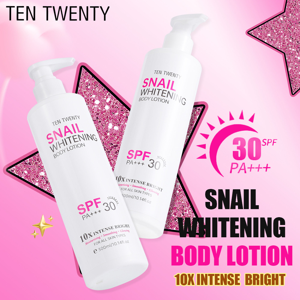 TEN TWENTY 300ml Snail Whitening Spf 30 PA+++ Body Lotion Collagen 10X ...