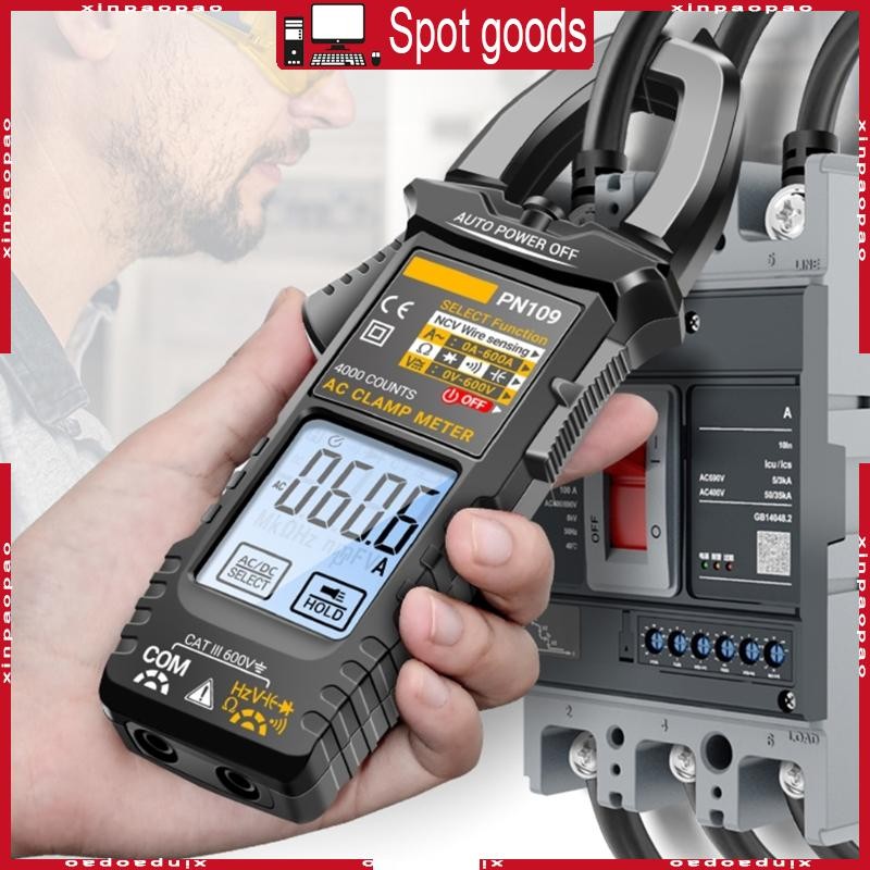 XI 4000 Count Multimeter Clamp Meter with Buzzer Flashlight Ohmmeter ...