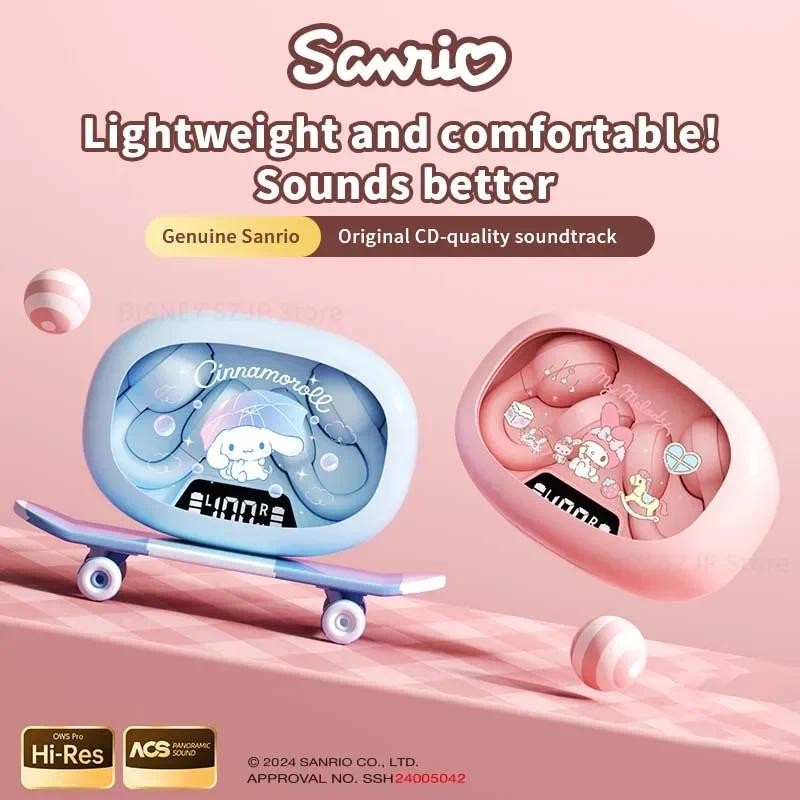 Sanrio EarClip Bluetooth 5.4 TWS Earbuds X53 Stereo HD Call Earphone Noise Canceling Wireless ...
