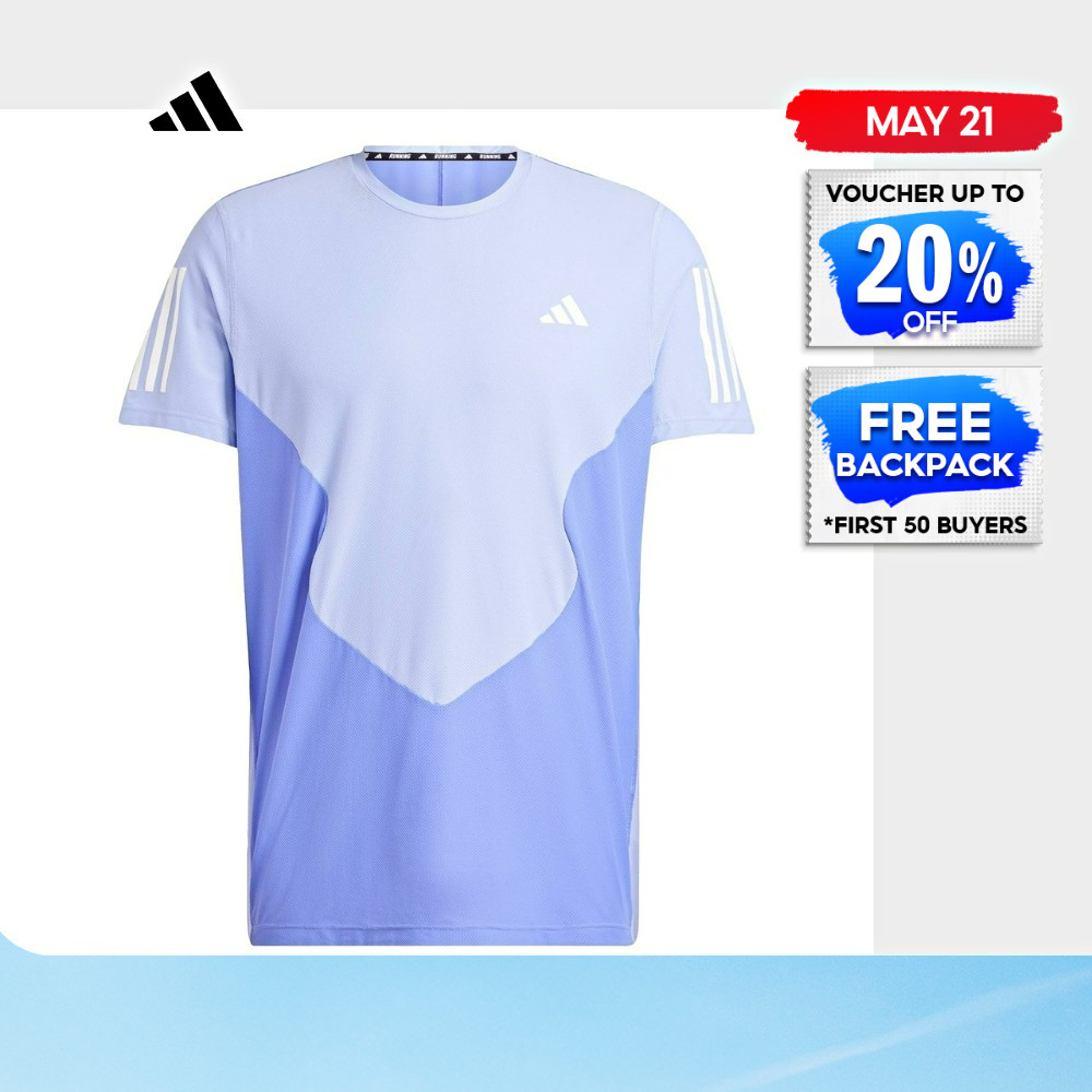 adidas Running Own the Run Colorblock AEROREADY Tee Men Blue IW0038 ...