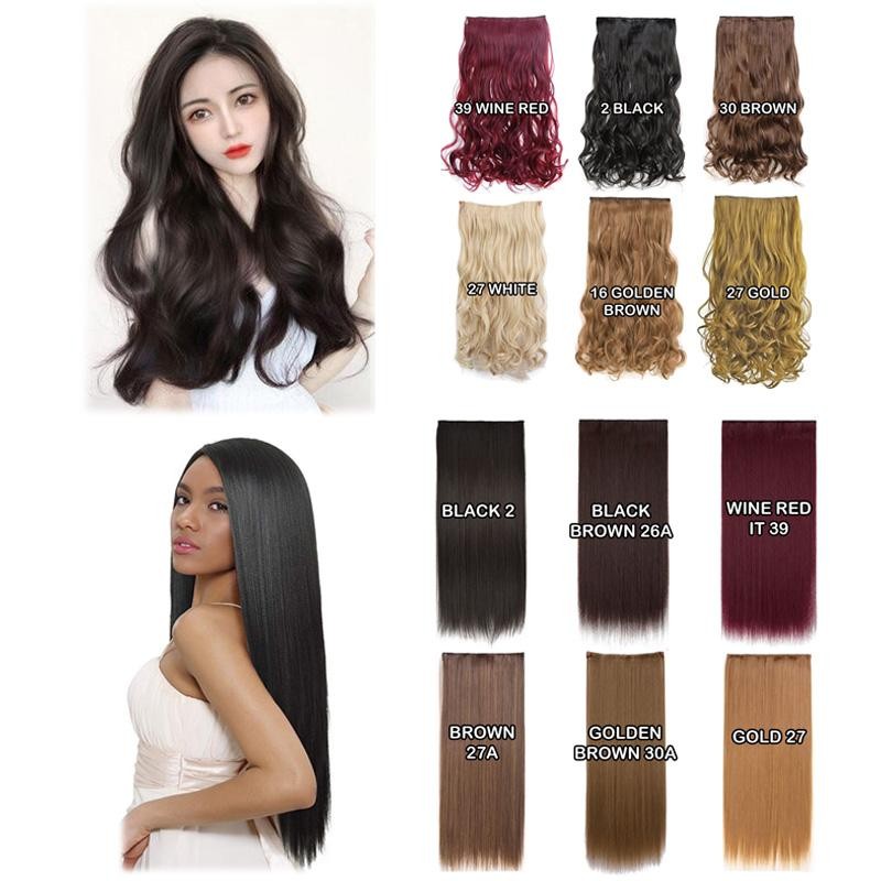 High Quality Hair Extension 60cm Long Straight or Curly Clip On Wig ...