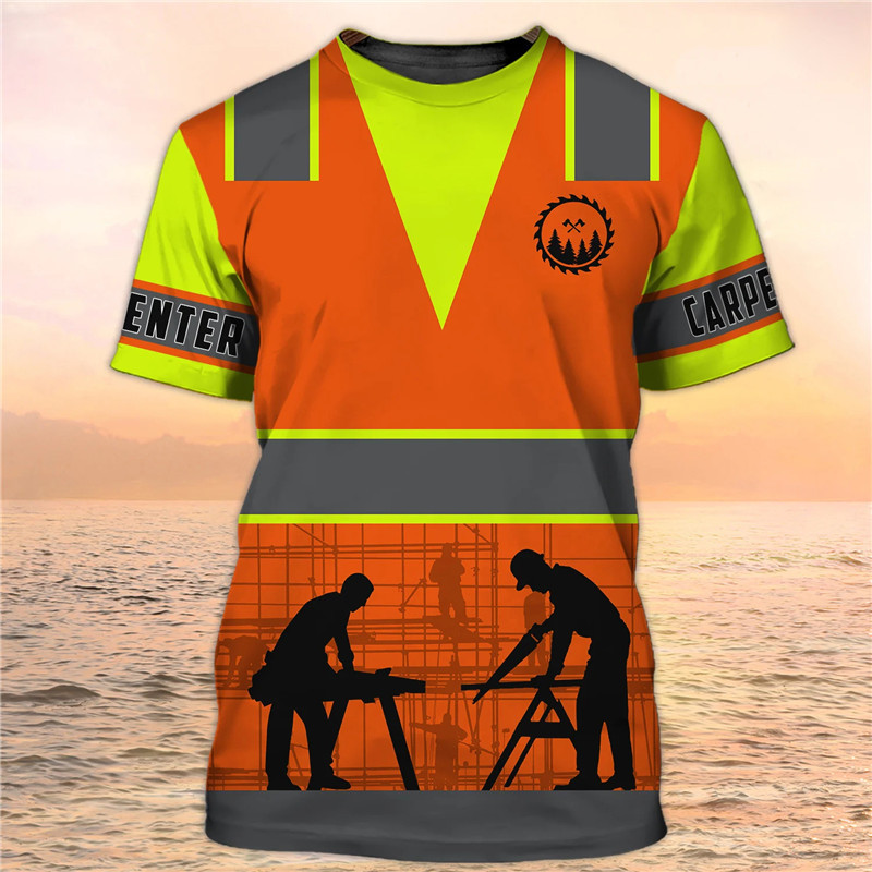Excavating Machinery Graphic Men's Fashion T-shirts Short Sleeve ...