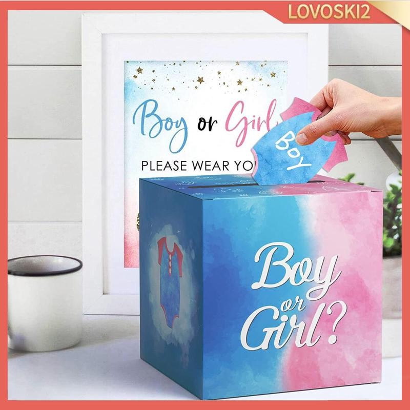 [Lovoski2] Baby Gender Reveal Voting Box Gender Reveal Pull Out Game ...