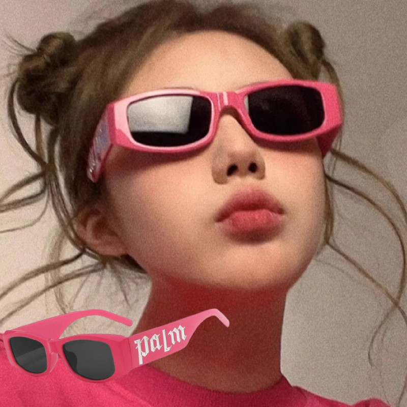 INS Punk Fashion Sunglasses Male Black Frame Letter Palm Hip-hop Trend ...