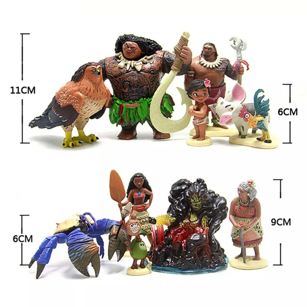 10Pcs Moana Film Ocean Adventure Action Figures Character Princess ...
