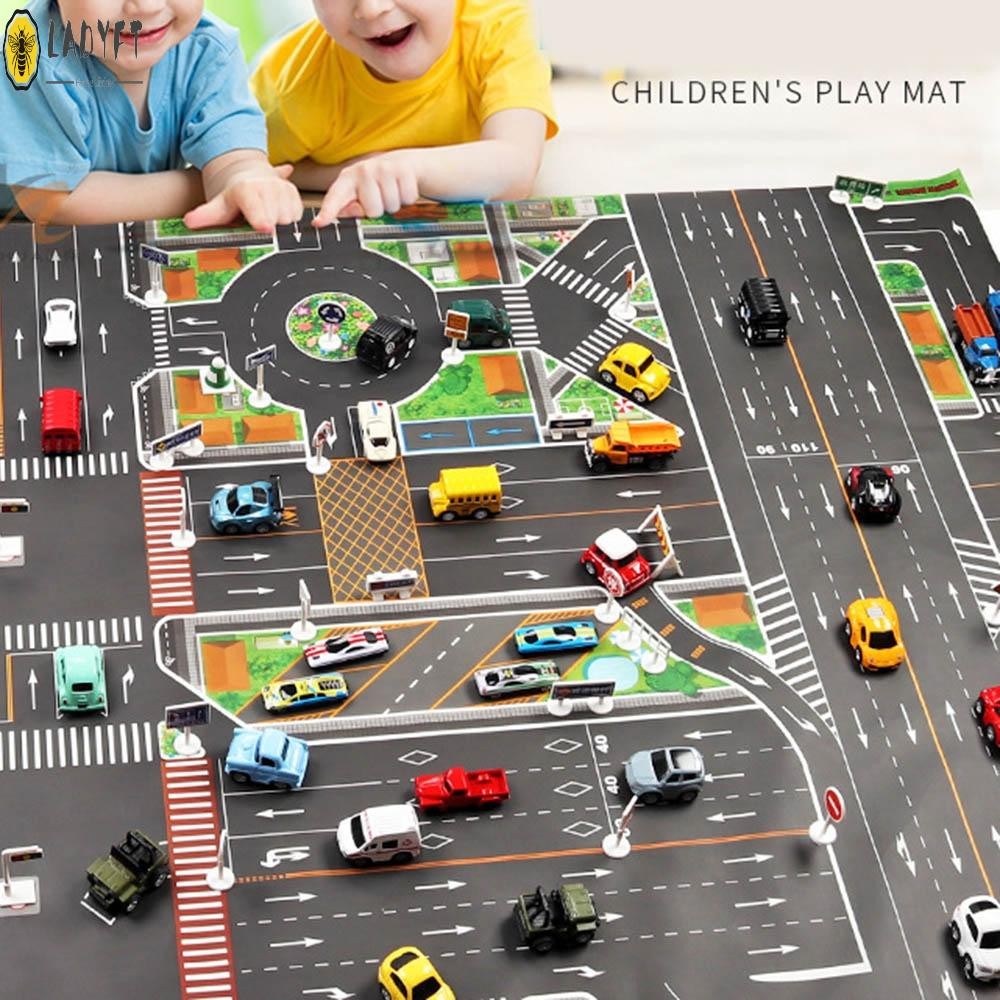 Interactive Children's Big City Traffic Car Park Play Mat Map for 130 ...