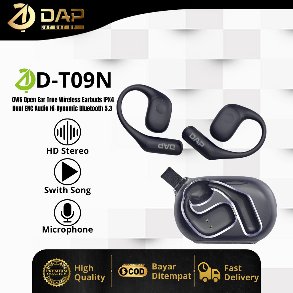 Dap D-T09N OWS Open Ear True Wireless Earbuds IPX4 Dual ENC Audio Hi ...