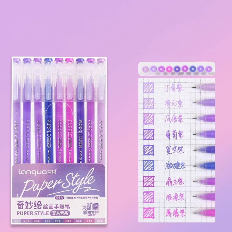 9 Color/Set Large Capacity Ledger Neutral Pen Drawing Note Highlighter ...