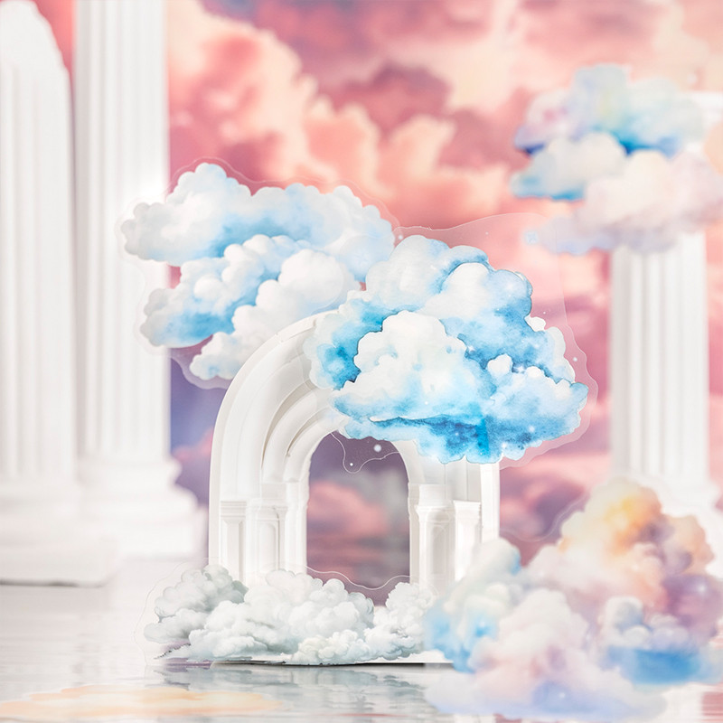 Midoo 10pcs Floating Clouds Stickers for Collage Junk Journal ...