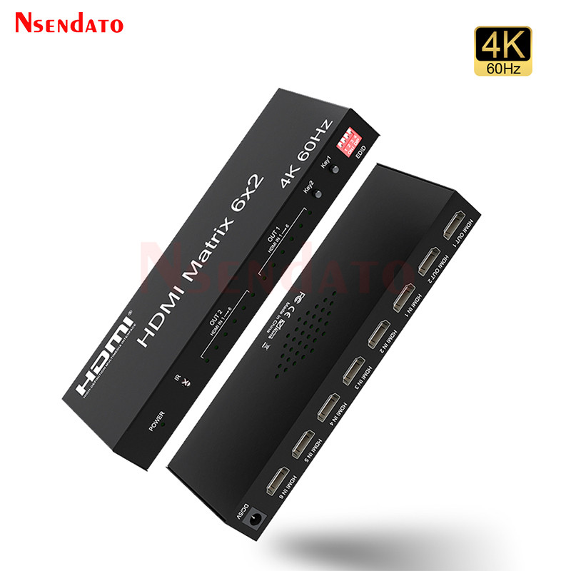 Matrix Switch HDMI 6x2 4k 60Hz profesional HDMI Matrix Switch Splitter ...