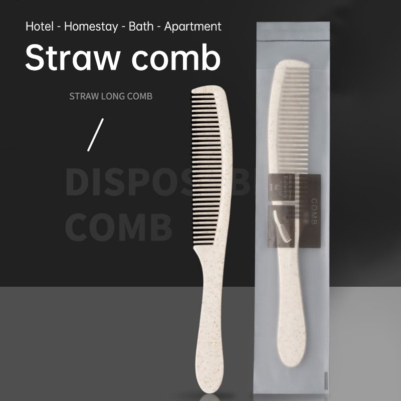 20PCS Disposable Small Comb With Long Handle Wheat Straw Comb Hotel ...