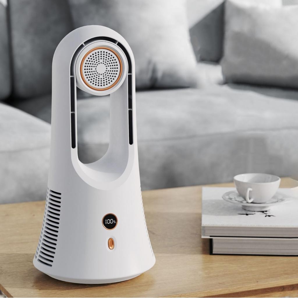Desk Bladeless Fan 6 Speeds Small Desktop With Power Display Aroma ...