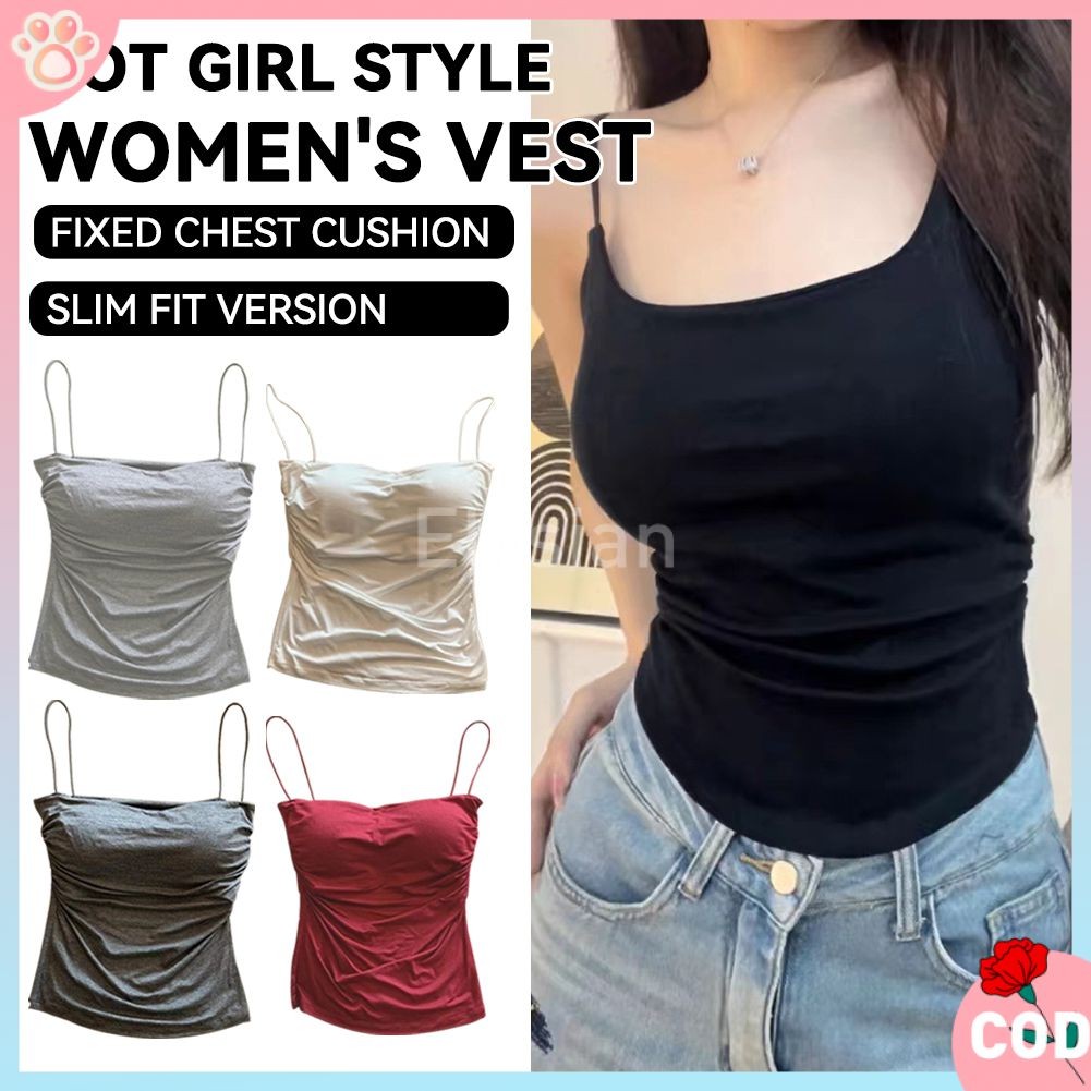 New Spaghetti String Drape Shoulder Strap Padded Camisoles Spring and ...