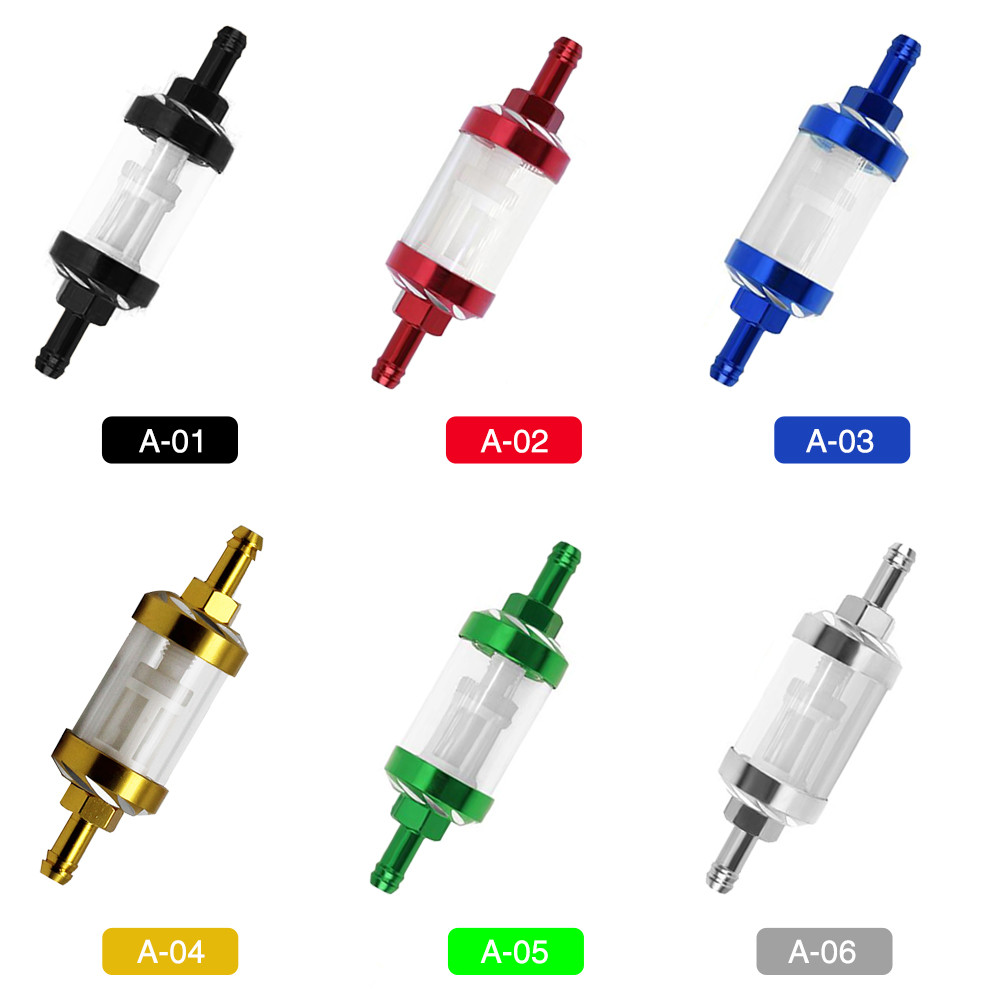 8mm CNC Aluminum Gasoline Cleaner Fuel Filter Motorcycle ATV Quad ...