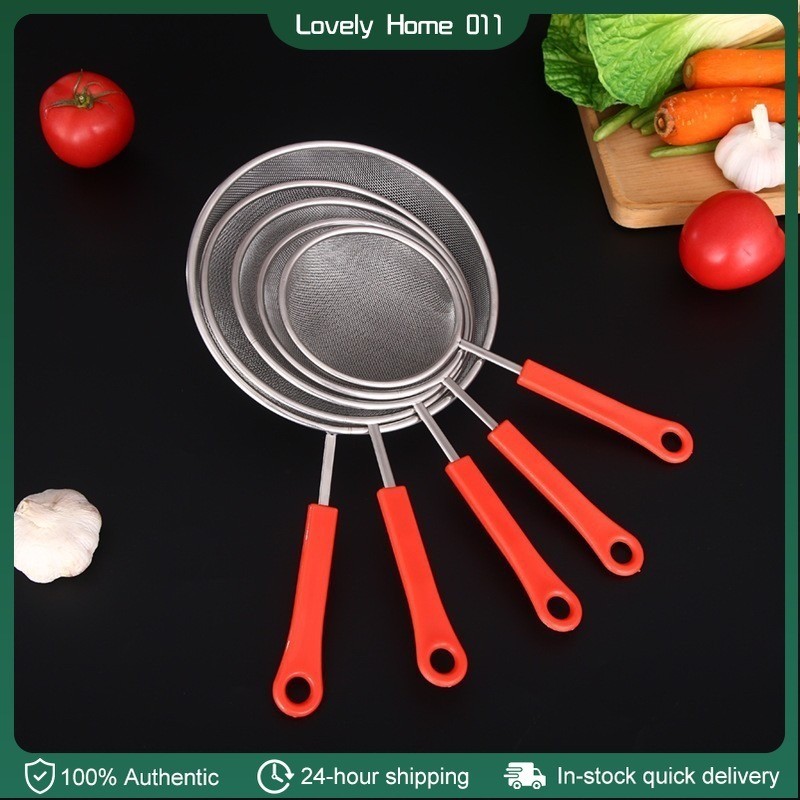Strainer Red Handle Stainless Steel Salaan Fine Mesh Basket Pansala ...