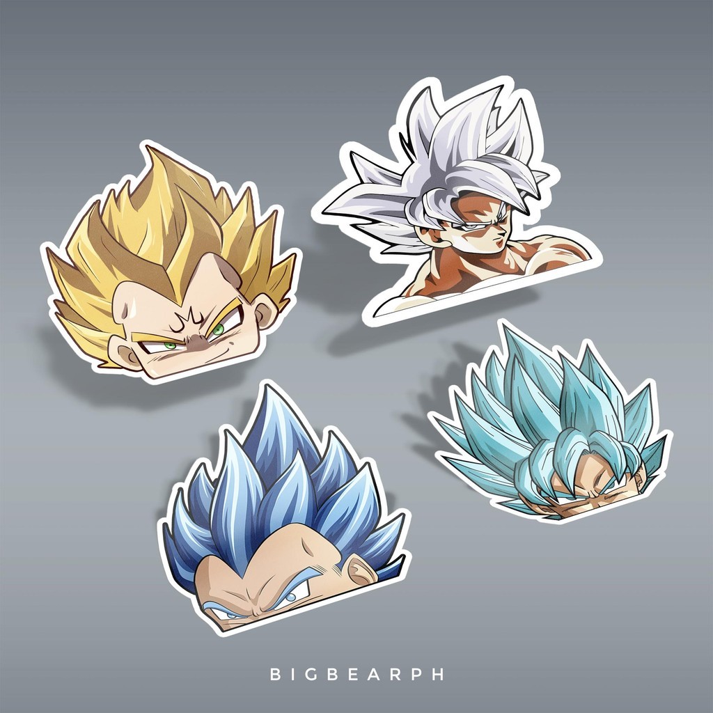 Dragon Ball Z Anime Goku / Vegeta Peeker Stickers Set - Decorative ...