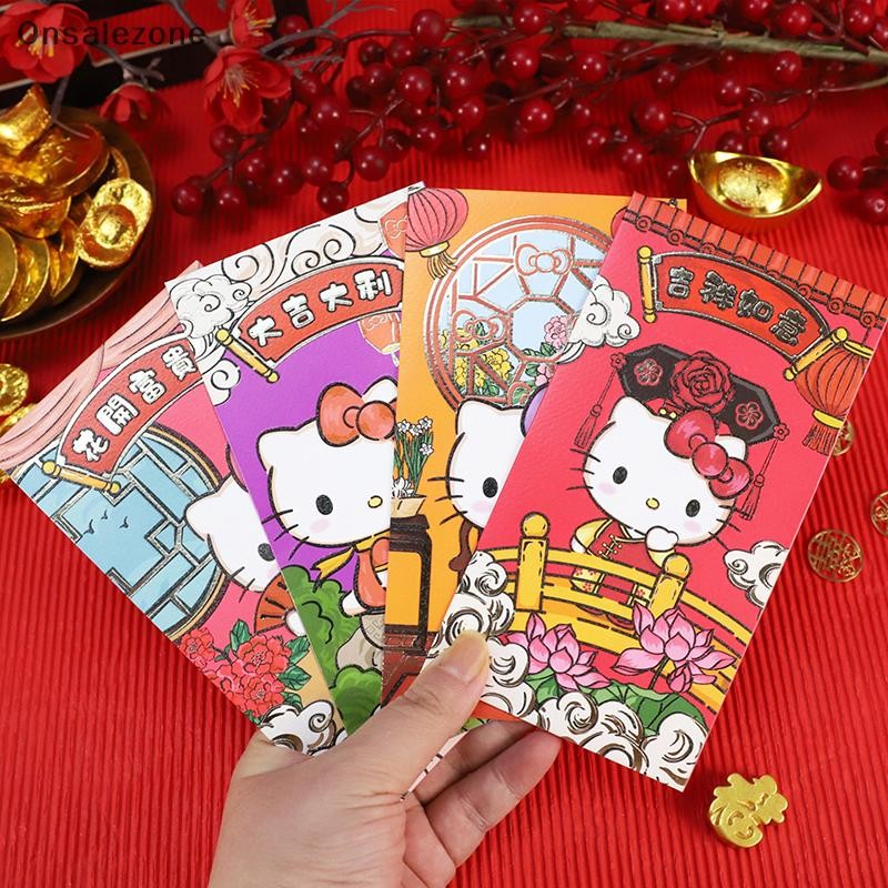 ONPH 4pcs Sanrio Hello Kitty Chinese New Year Red Packet Cute Animation ...
