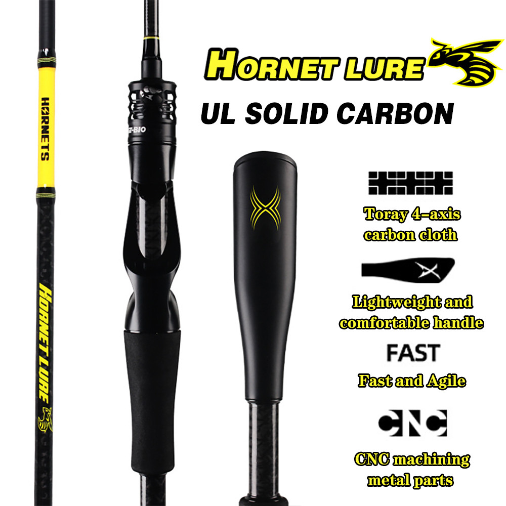 1.68m/1.8m solid Ultralight UL rod carbon fiber fishing rod spinning ...