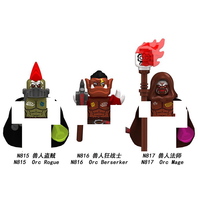 Orc Rogue Building Blocks Berserker Figures Toy N815-817 | Shopee ...