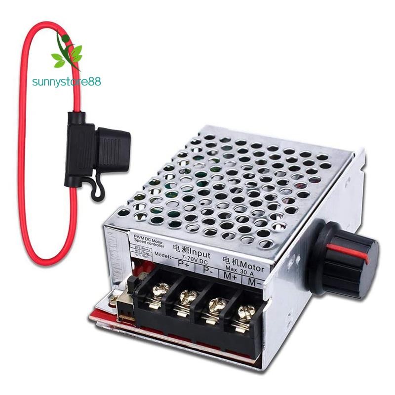 7-70V 30A PWM DC Motor Speed Controller Switch Control 12V 24V 36V 48V with 30 Amp Fuse | Shopee ...