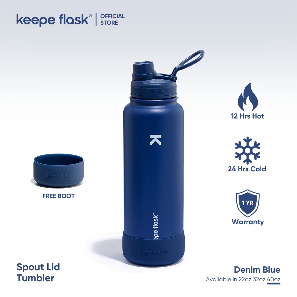 [Name Engraving] Keepe Flask Premium Denim Blue Insulated Tumbler Aqua ...