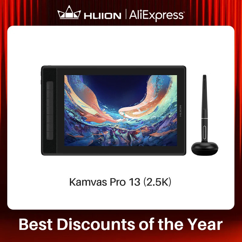 HUION KAMVAS Pro 13 2.5k QHD Graphics Monitor Drawing Tablet with ...