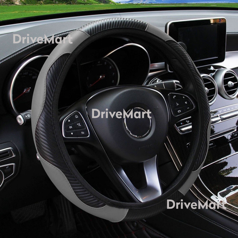 Toyota Carbon Fiber Leather Steering Wheel Cover For Toyota Avanza Vios ...