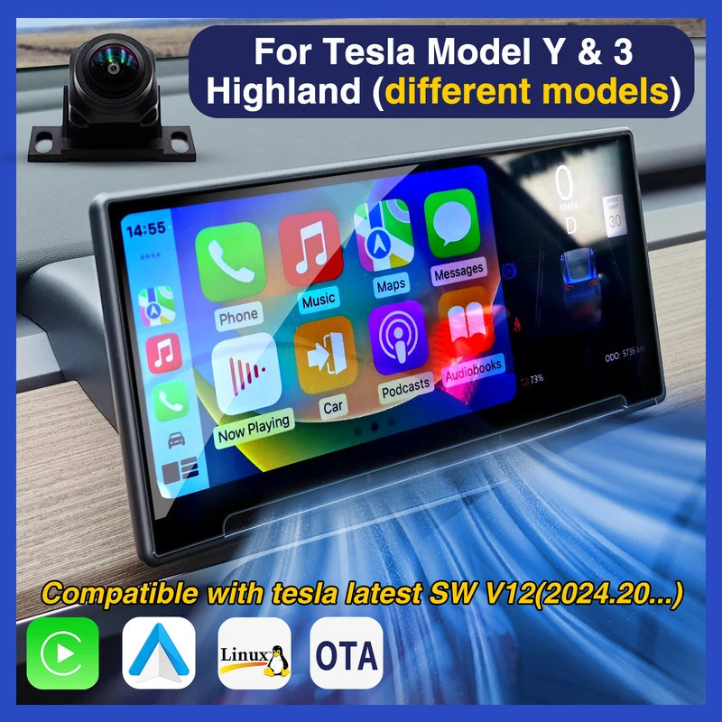 Hud for Tesla Model Y 3 Front Display Carplay Speedometer Head Up Air ...
