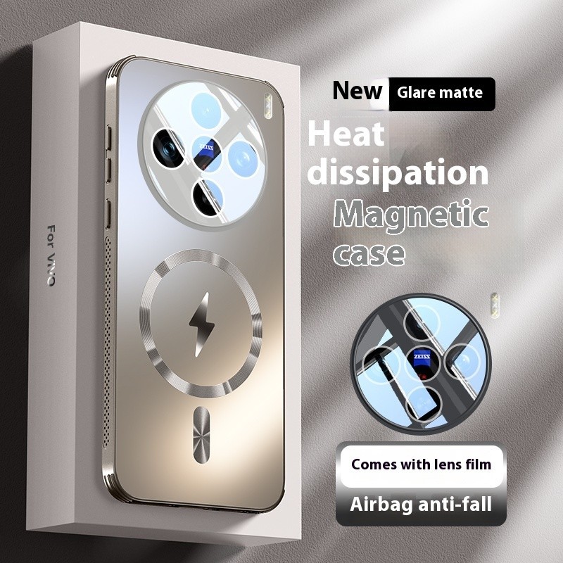 New Luxury Magnetic Side Heat Dissipation Frosted Case For VIVO X200 Ultra X200 Pro X100 Ultra ...