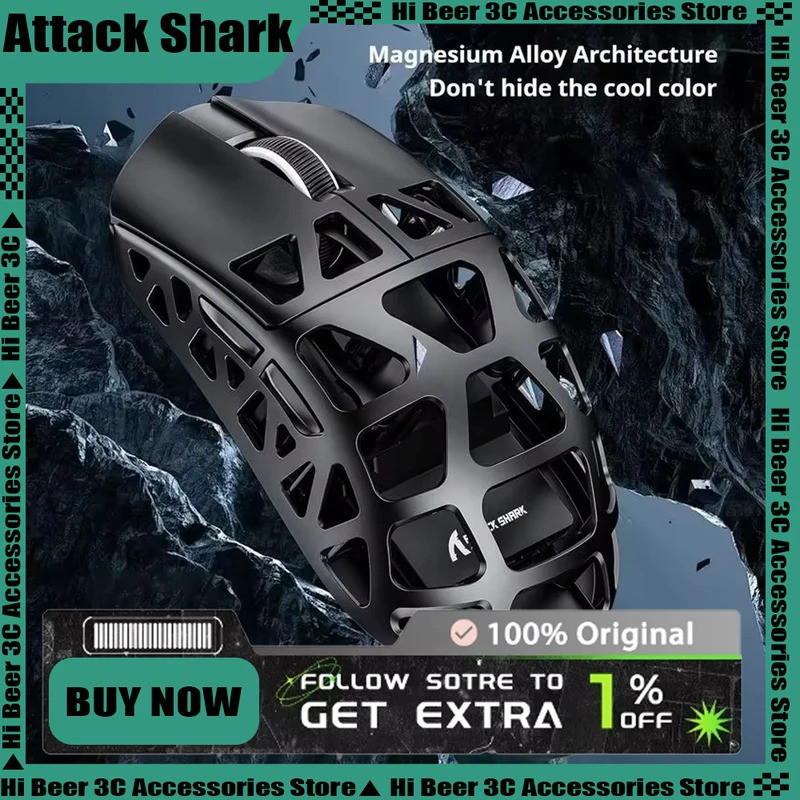 Attack Shark R3 Wireless Bluetooth Game Mouse 8k Magnesium Alloy Three ...