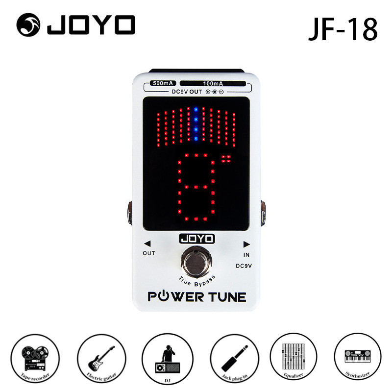 JOYO JF-18R Power Tune Tuner Pedal True Bypass with 8 Channel Low Noise ...