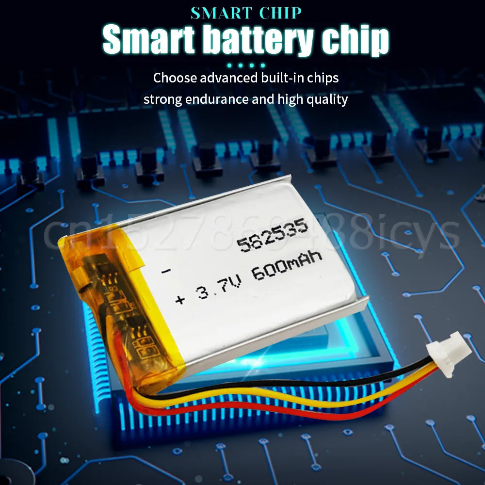 582535 600mAh 3.7V Lithium Polymer Rechargeable Battery For GPS MP3 LED ...
