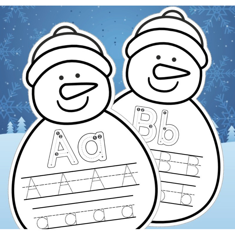 (Letter Snowman) Snowman writing and coloring pages including 26 ...