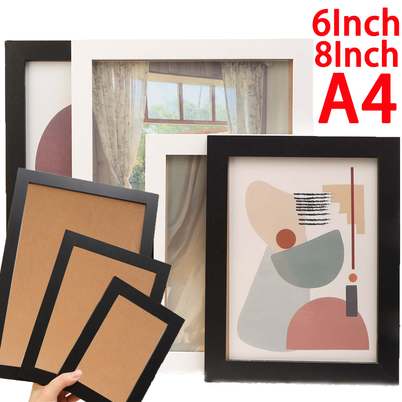 6/8Inch/A4 Wall Hanging Picture Frames / Black and White Wood Photo ...