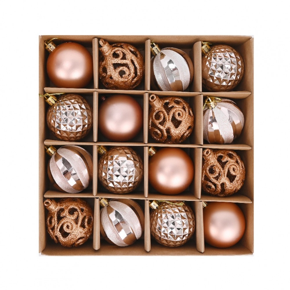 Aesthetic Home Decor Set of Sixteen Glittery Rose Gold Balls Size Six ...