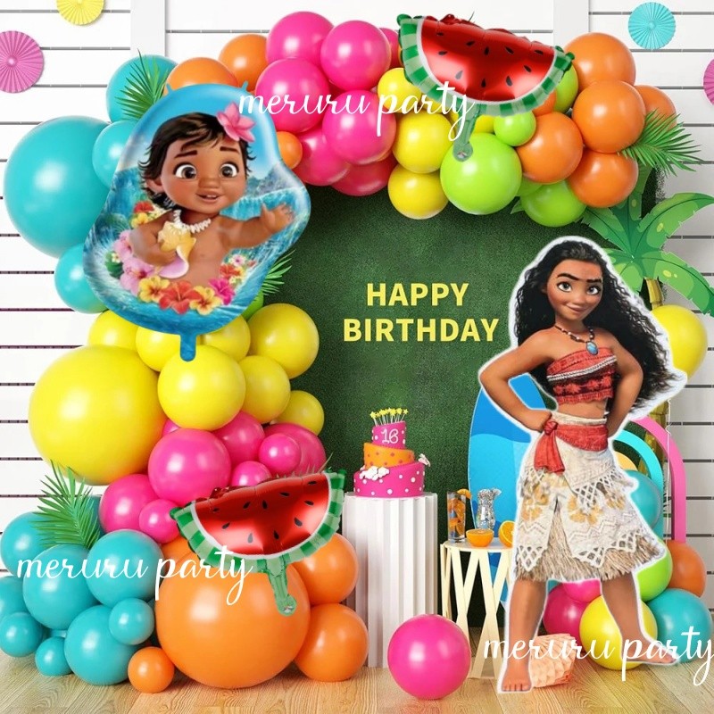 Disney Moana Balloons Garland Arch Kit Colorful Latex Ballons Baby ...