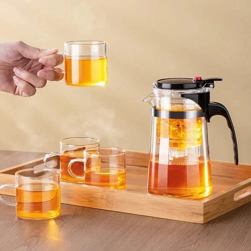 TeaPots Heat Resistant Glass Tea Pot Tea Infuser Chinese Kung Fu Tea ...