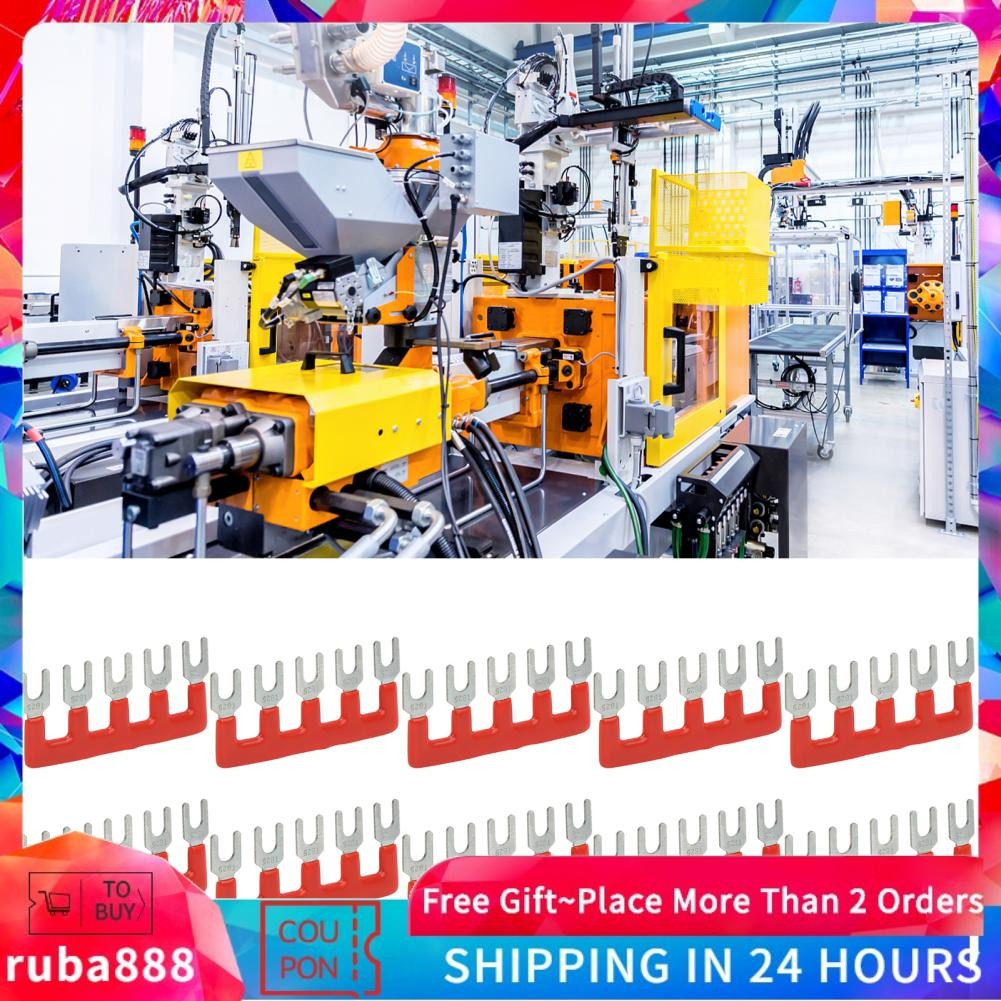 Ruba888 10pcs 400V 25A Terminal Strip Block Barrier Fork Type Stripe ...