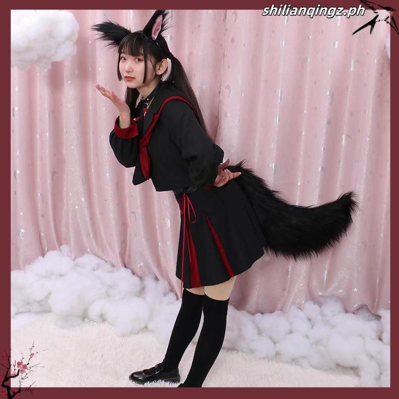 Amonghot> Anime Lolita Fox Tail Masquerade Cosplay Prop Fox Ear Tail ...