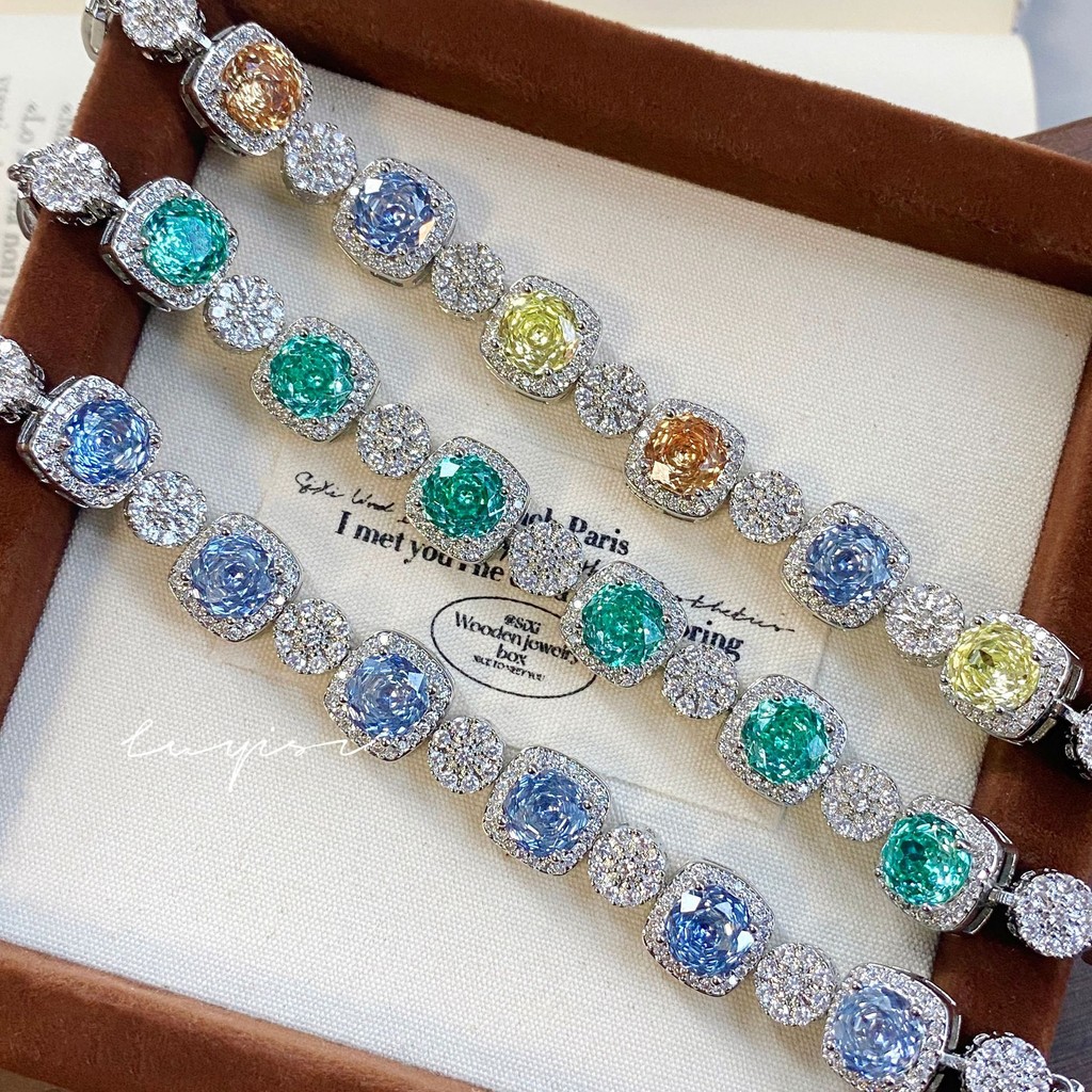 Fashion Octagonal Millennium Rose Blue Bracelet Jewelry | Shopee ...