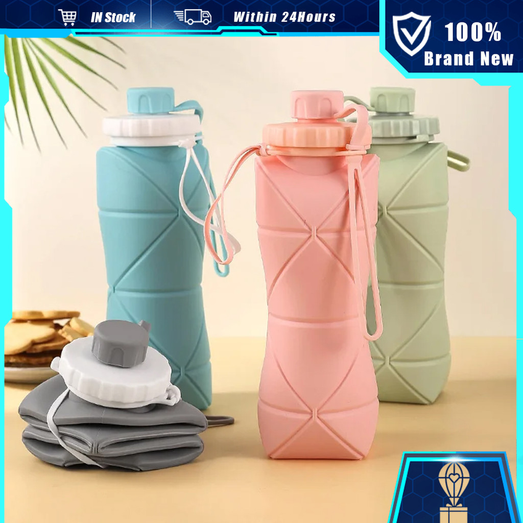 Sports Water Bottle Diamond Folding Water Portable Reusable Bpa Free ...
