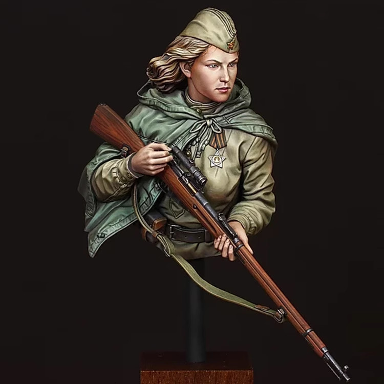 1/10 WW2 RED ARMY FEMALE SNIPER, Resin Model figure Bust, GK, Military ...