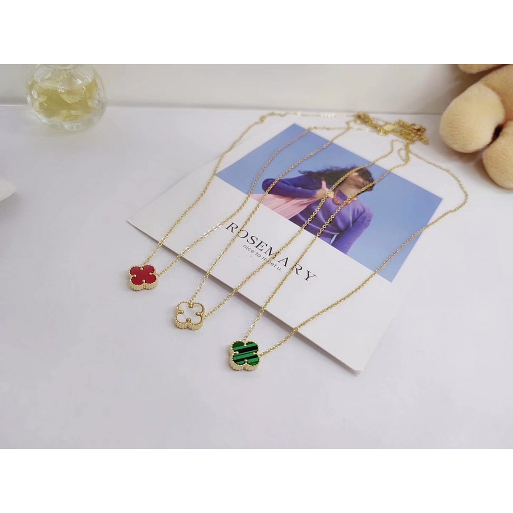 Casual Van Cleef & Arpels Necklace Chain Letter Logo Choker Titanium ...