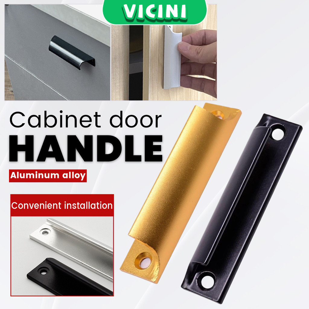 Cabinet Door Handle Aluminum Alloy Mount Finger Edge Handle Pull Home ...