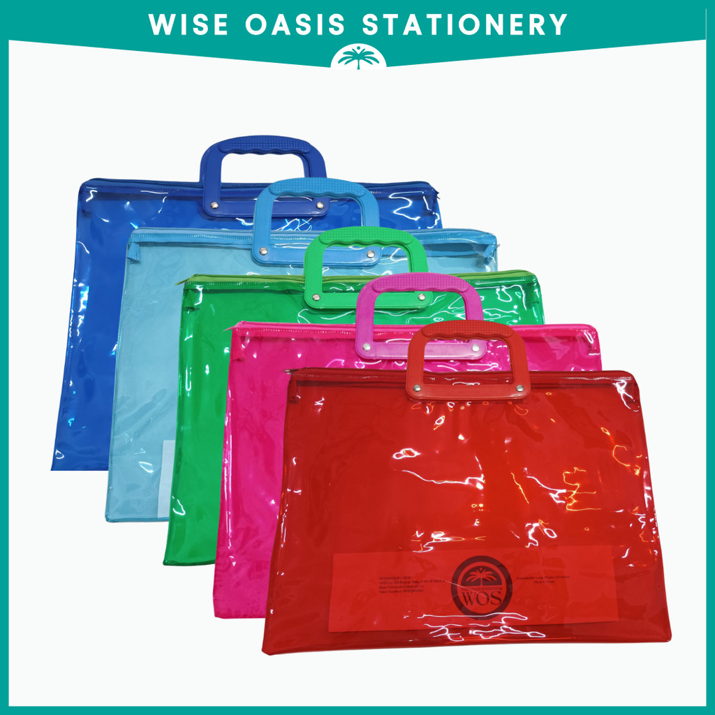 [WISE OASIS STATIONERY] Transparent Document Bag with Handle ...