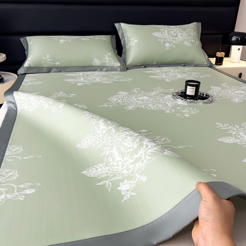 Ice Silk Cooling Mat Three-Piece Set Summer Washable Cooling Mat Bamboo Mat Ice Silk Cooling ...